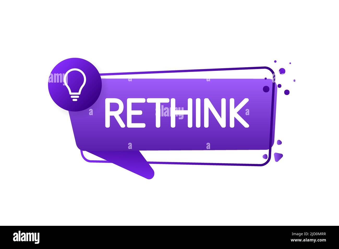 Rethink banner on white background. Creative concept idea. Vector ...