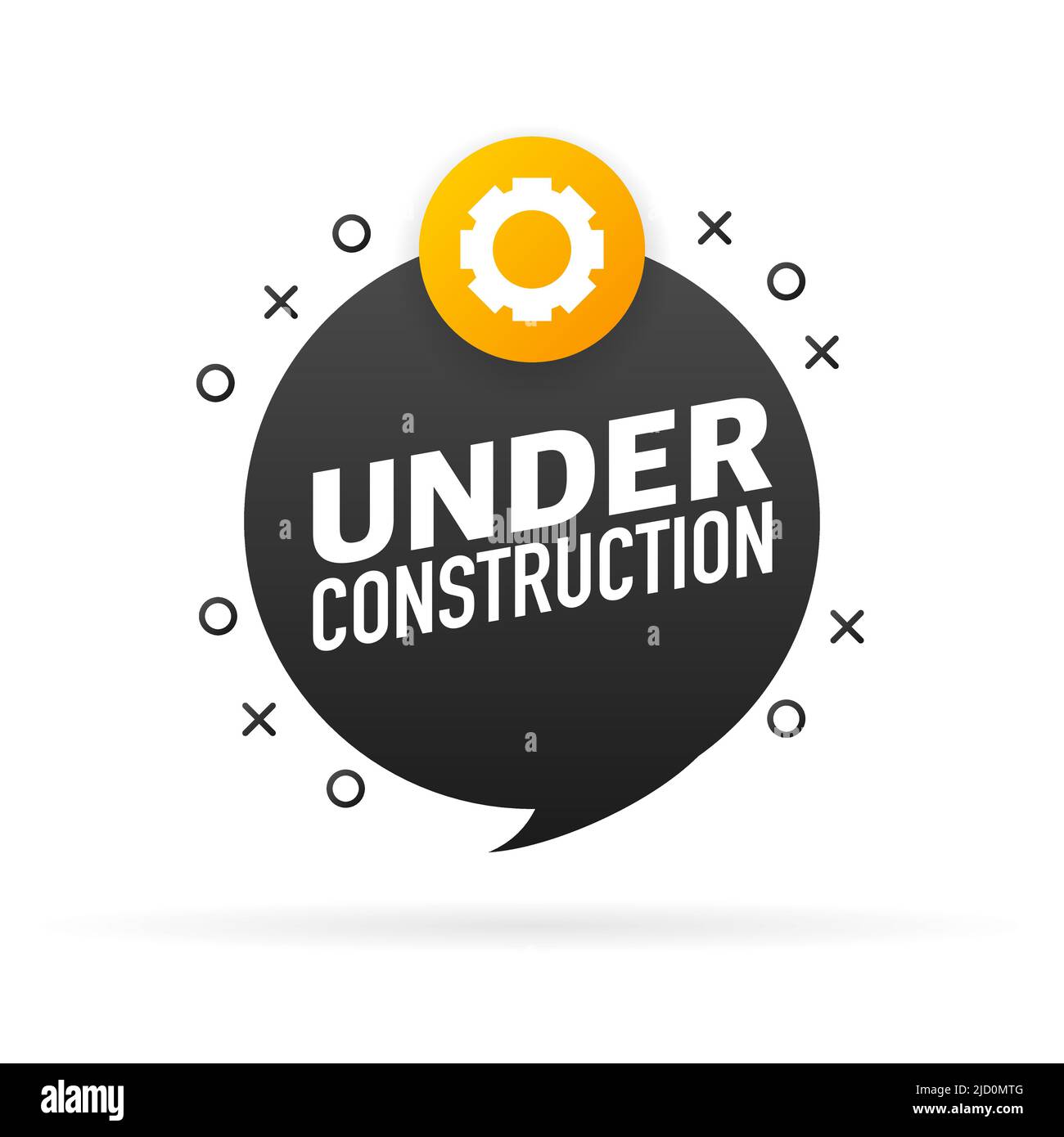 Flat illustration under construction for site design. Vector banner ...