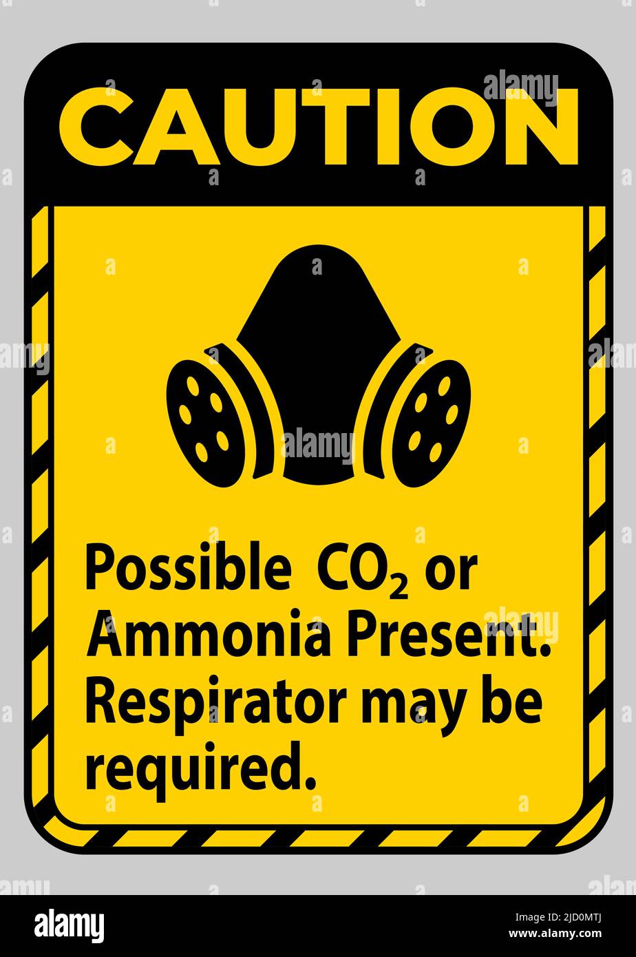 Security notice ppe sign possible co2 or ammonia present hi-res stock ...