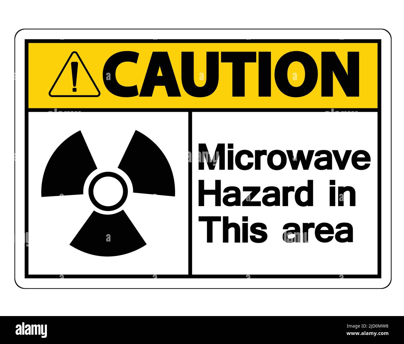 Caution Microwave Hazard Sign on white background,vector illustration ...
