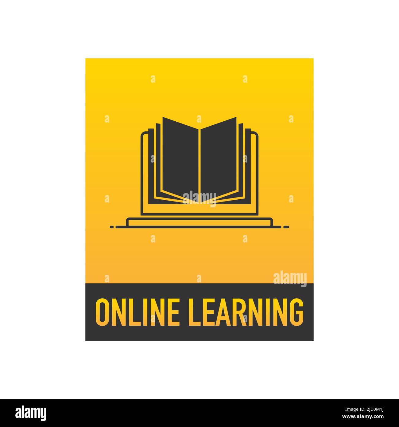 Online learning logo. Banner for concept design. Isometric vector ...