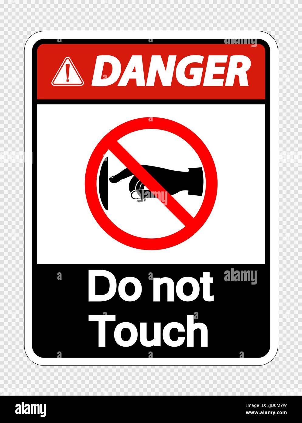 Danger do not touch sign label on transparent background,Vector ...