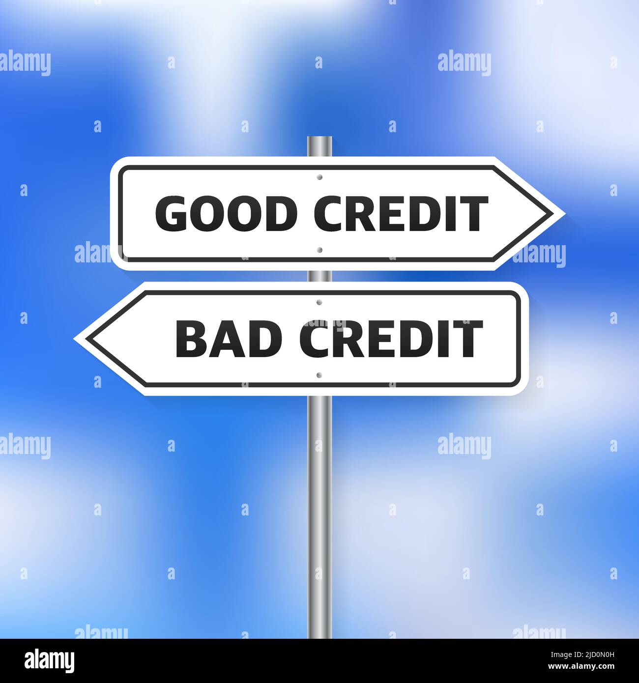 Credit score concept icon. Bad or good credit. Document concept.Vector ...