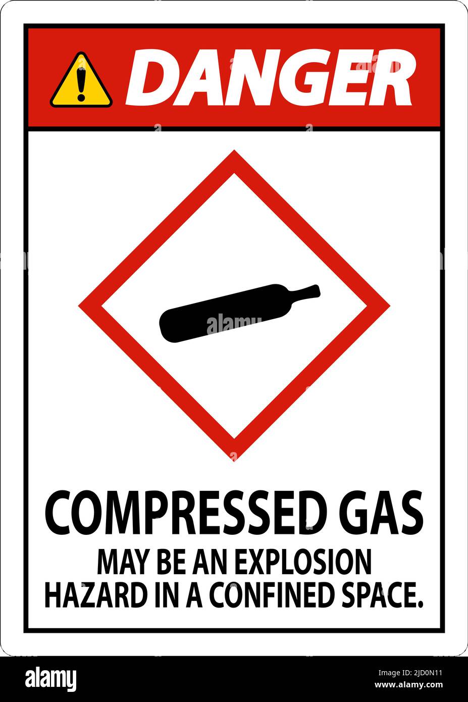 Danger Compressed Gas GHS Sign On White Background Stock Vector Image ...