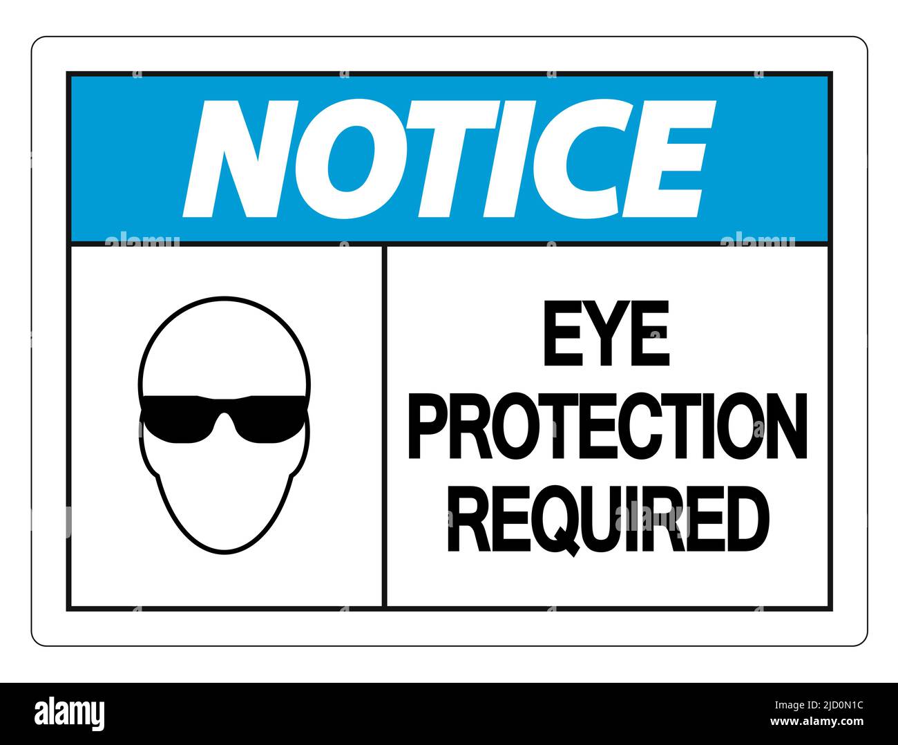 Notice Eye Protection Required Wall Sign on white background,vector ...