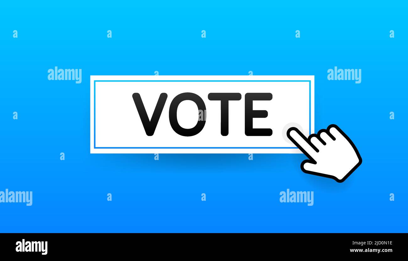 Vote button, great design for any purposes. Hand click icon symbol ...