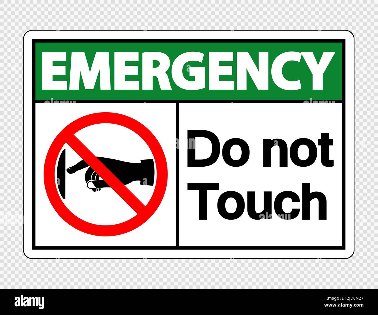 Emergency do not touch sign label on transparent background,Vector ...