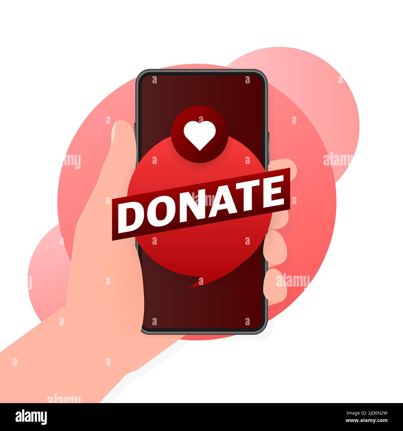 Donate heart in flat style. Vector flat illustration Stock Vector Image ...