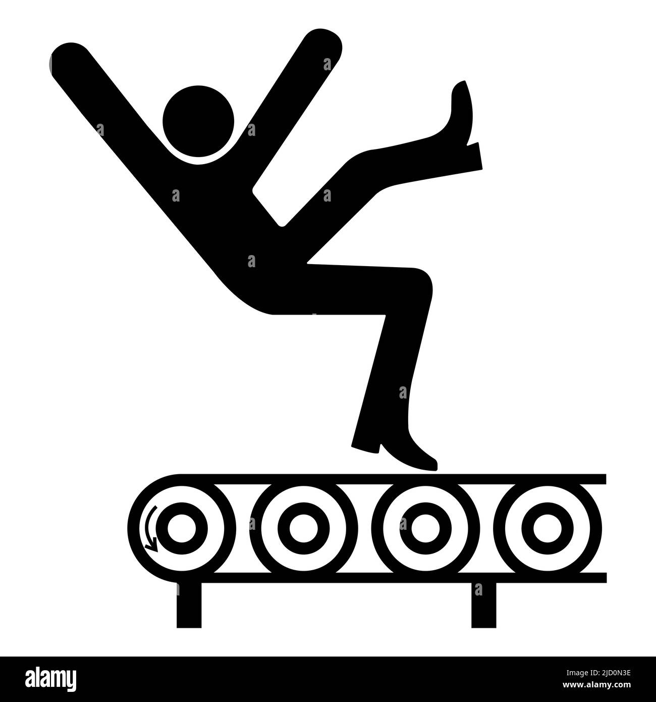 Fall Hazard From Conveyor Symbol Sign Stock Vector Image & Art - Alamy