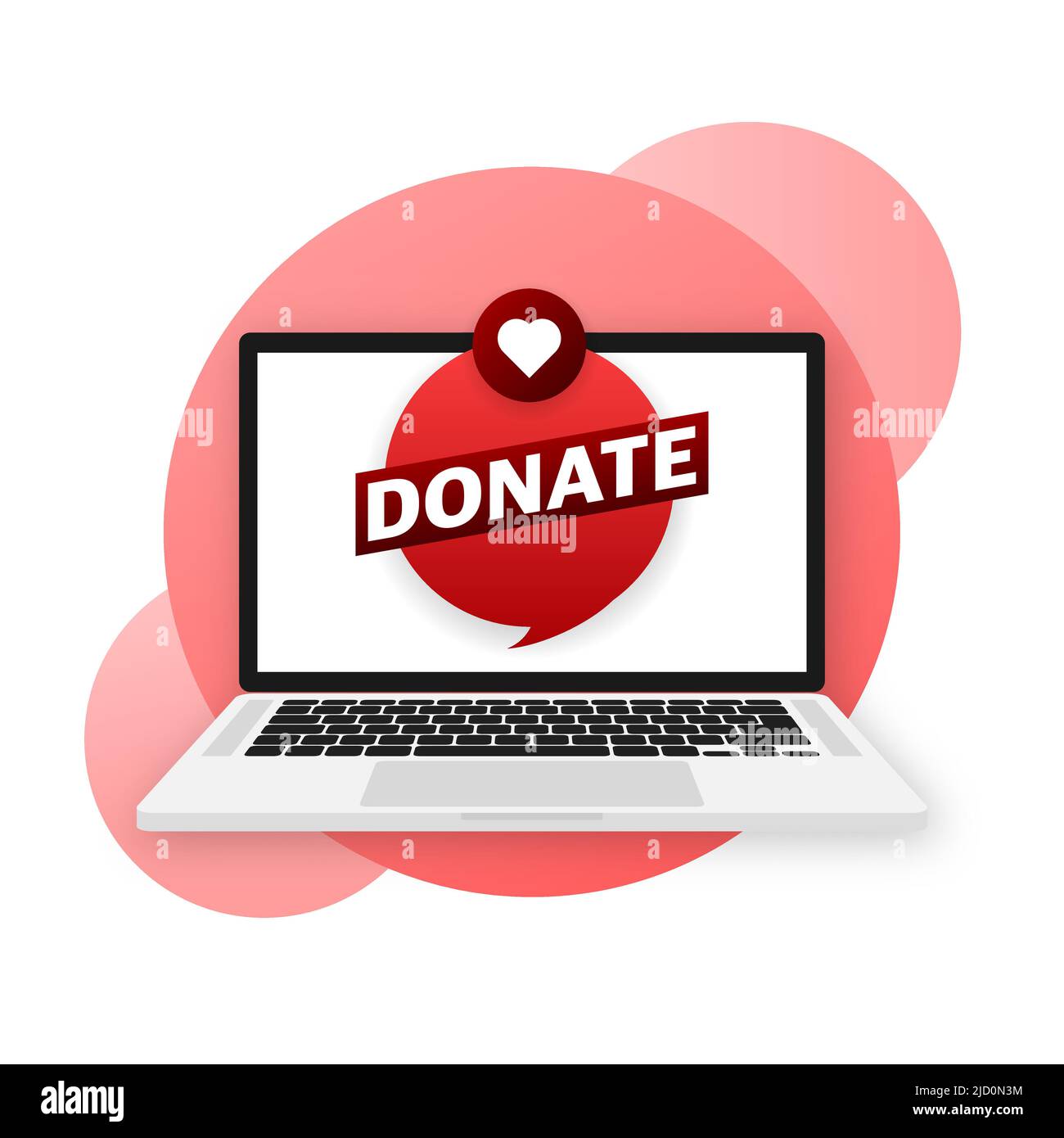 Donate heart in flat style. Vector flat illustration Stock Vector Image ...