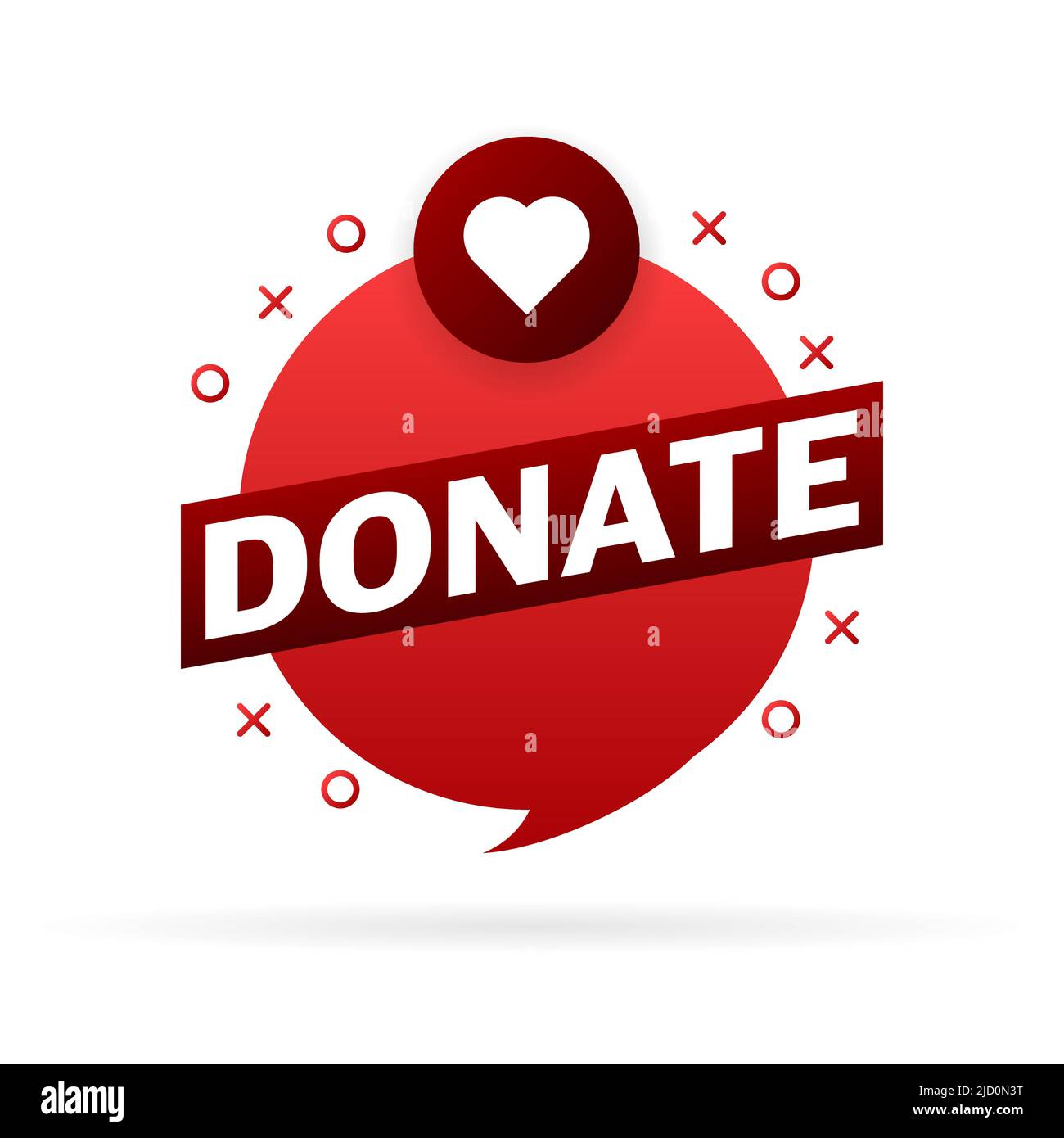 Donate heart in flat style. Vector flat illustration Stock Vector Image ...