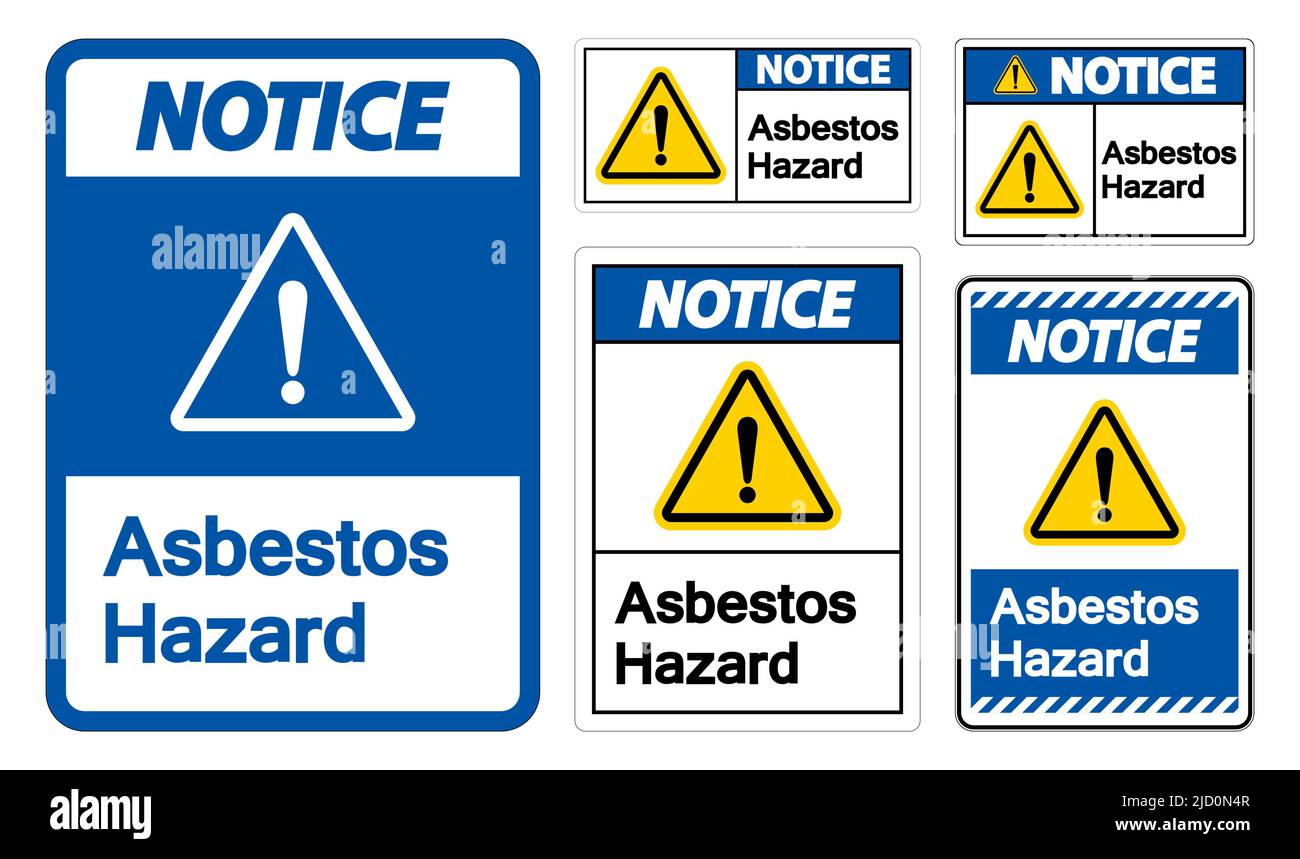 Notice Asbestos Hazard Symbol Sign On White Background Stock Vector ...