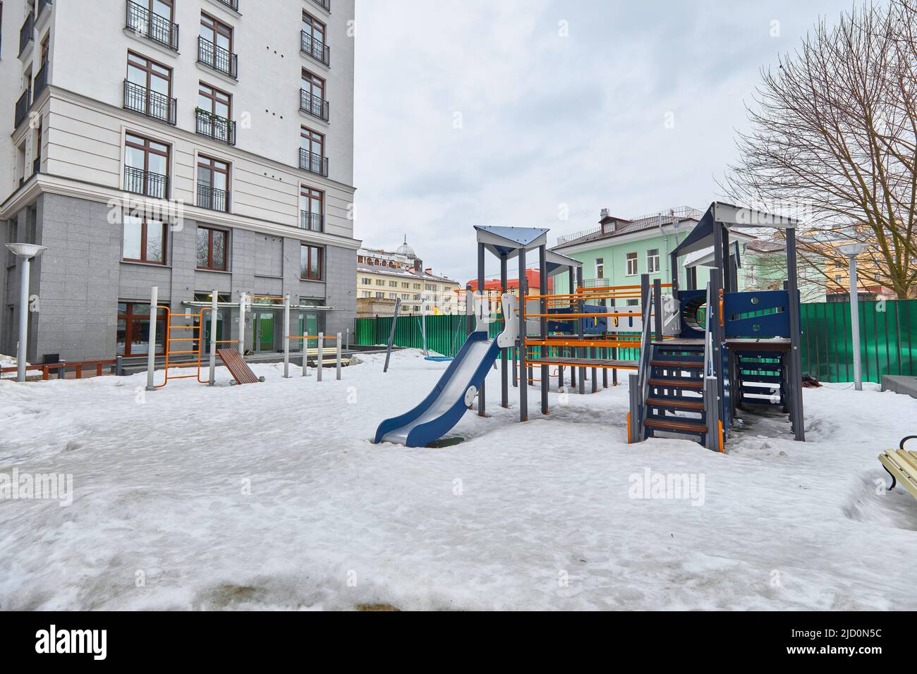 A photo of residential complex in winter Stock Photo - Alamy