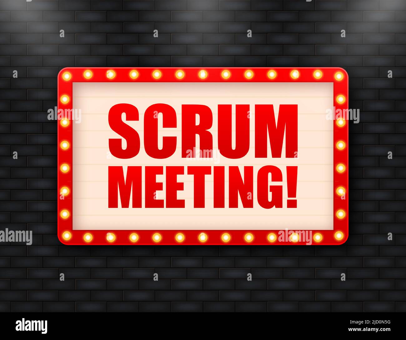 Flat icon with scrum meeting. Project development illustration. Vector ...