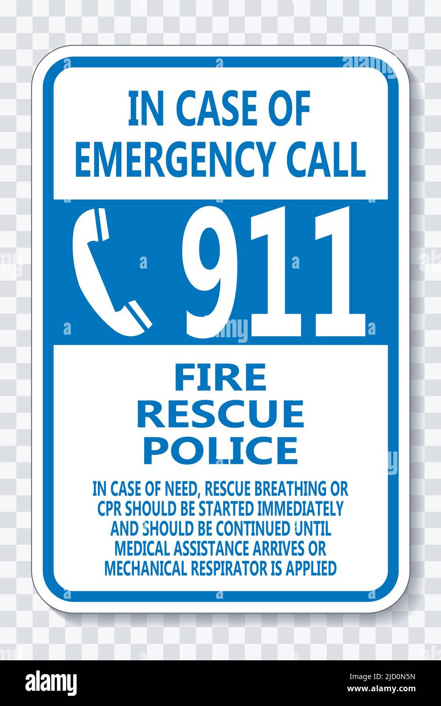 Call 911 Sign on transparent background,vector illustration EPS 10 ...