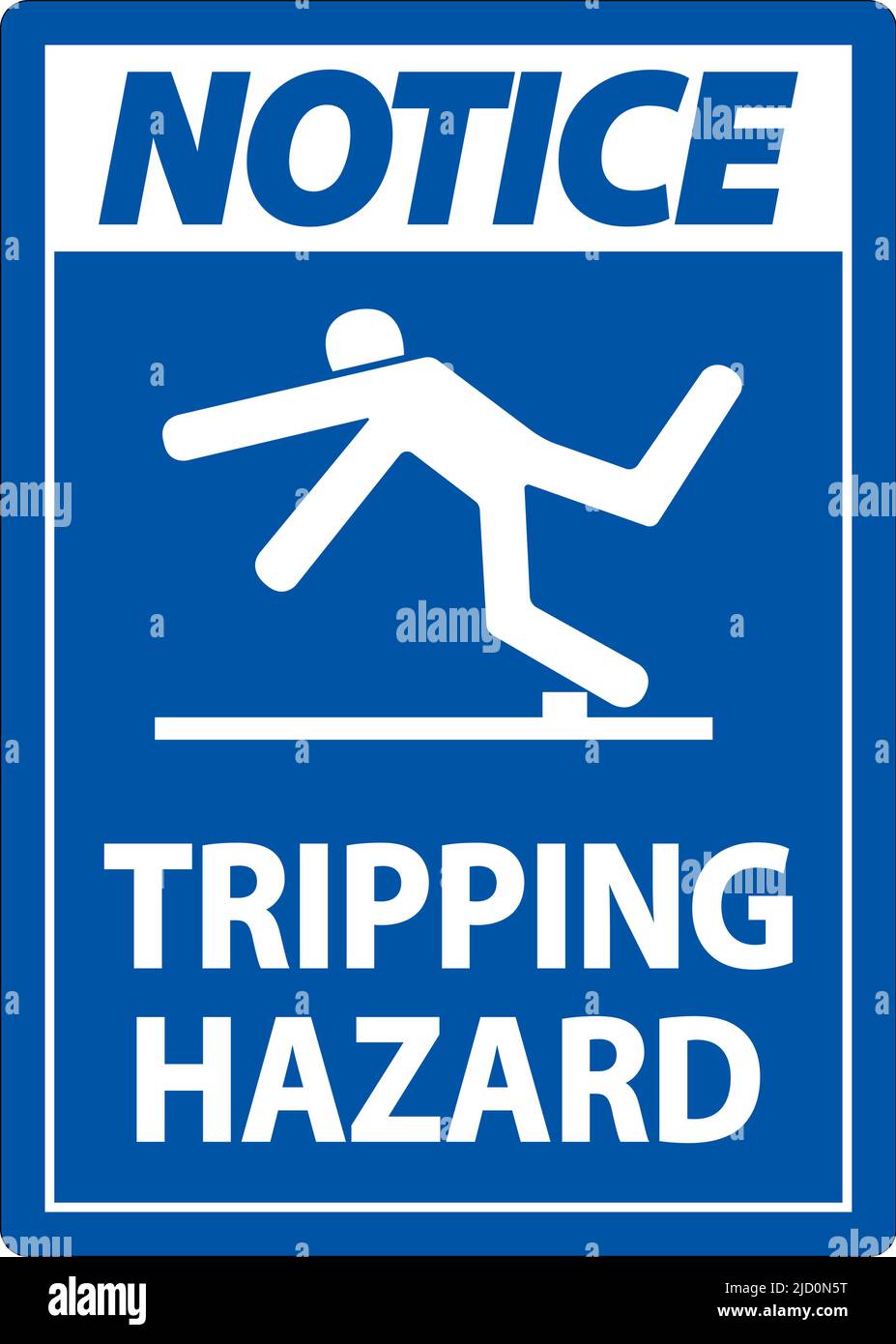 Notice Tripping Hazard Sign On White Background Stock Vector Image ...