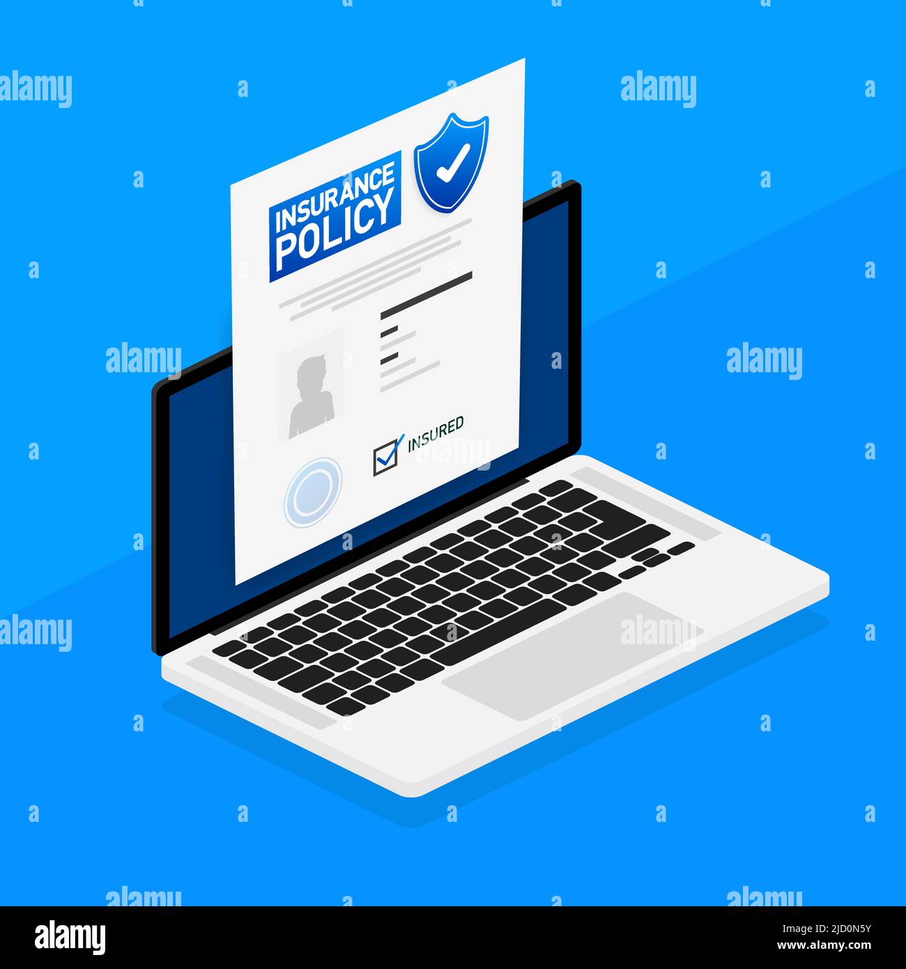 Insurance policy icon. Digital background. Isometric vector ...