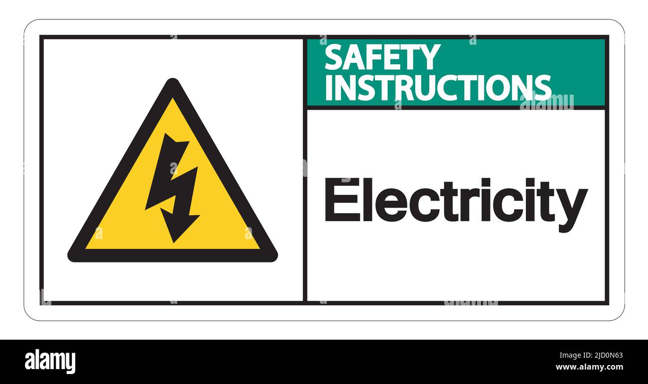 Safety instructions Electricity Symbol Sign Isolate On White Background ...