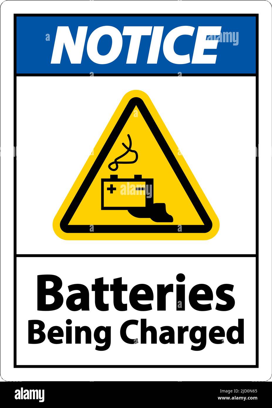 Notice Batteries Being Charged Sign On White Background Stock Vector ...