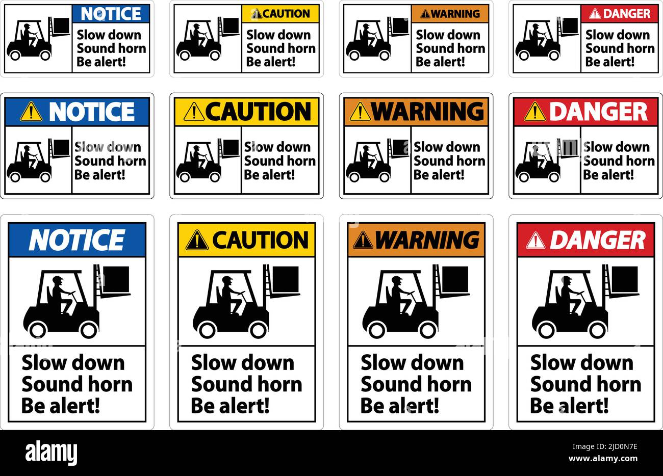 2-Way Slow Down Sound Horn Sign On White Background Stock Vector Image ...