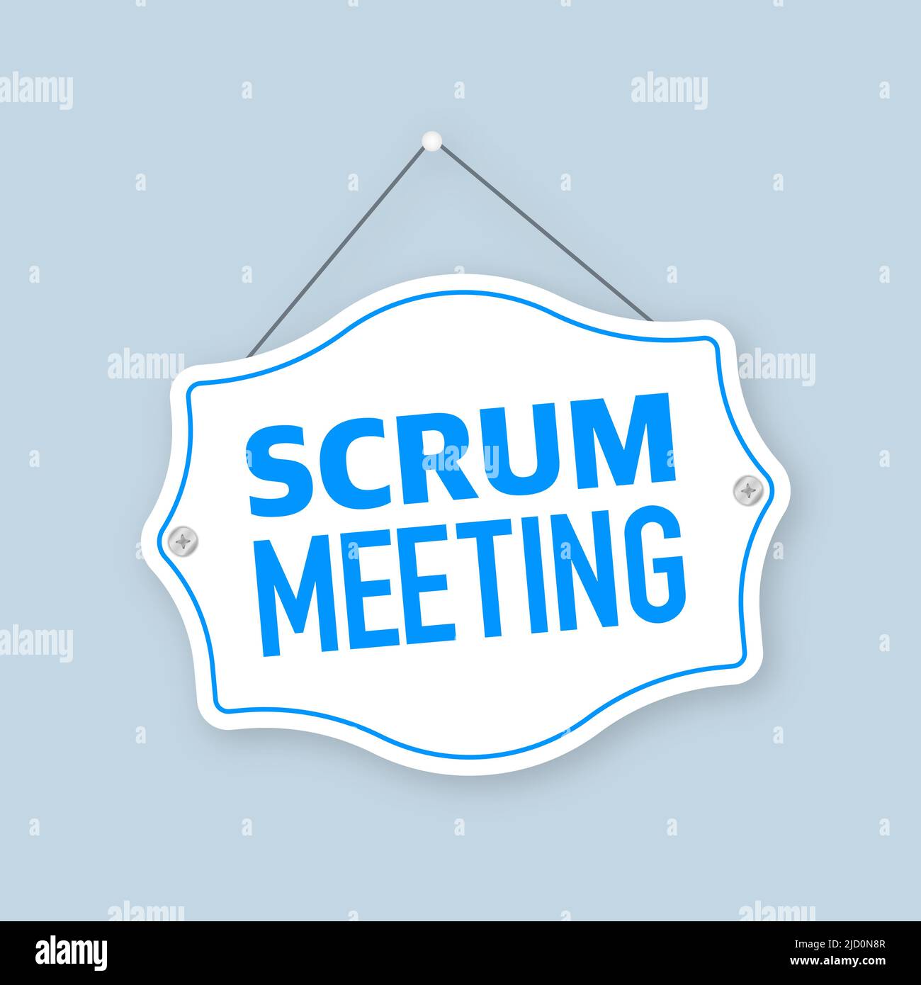 Flat icon with scrum meeting. Project development illustration. Vector ...