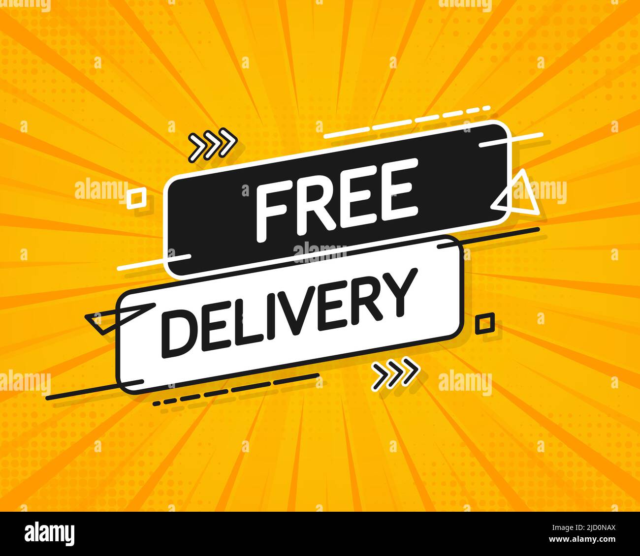 Free delivery service badge. Free delivery order with car on white ...