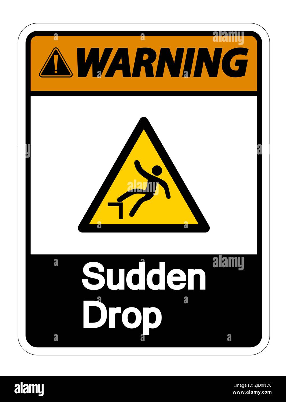 Warning Sudden Drop Symbol Sign On White Background,Vector illustration ...