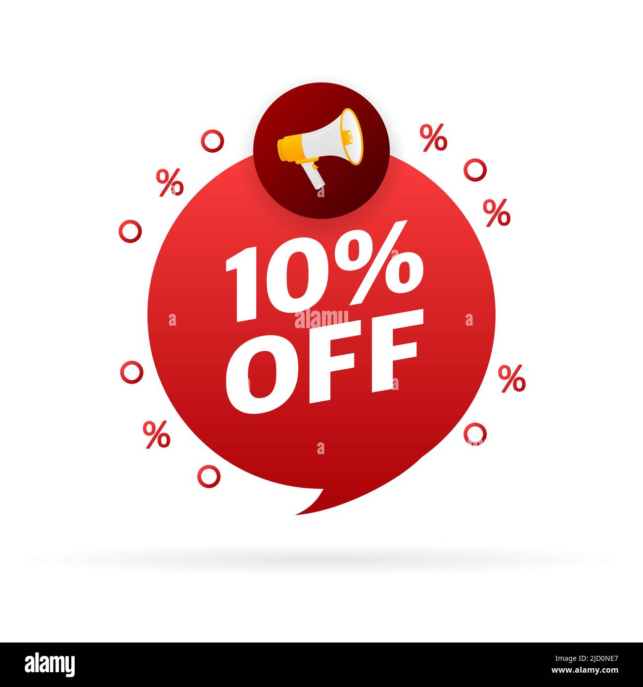 Trendy flat advertising with 10 percent discount flat badge for promo ...