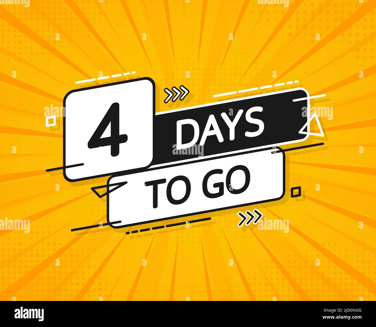 4 Days to go poster in flat style. Vector illustration for any purpose ...