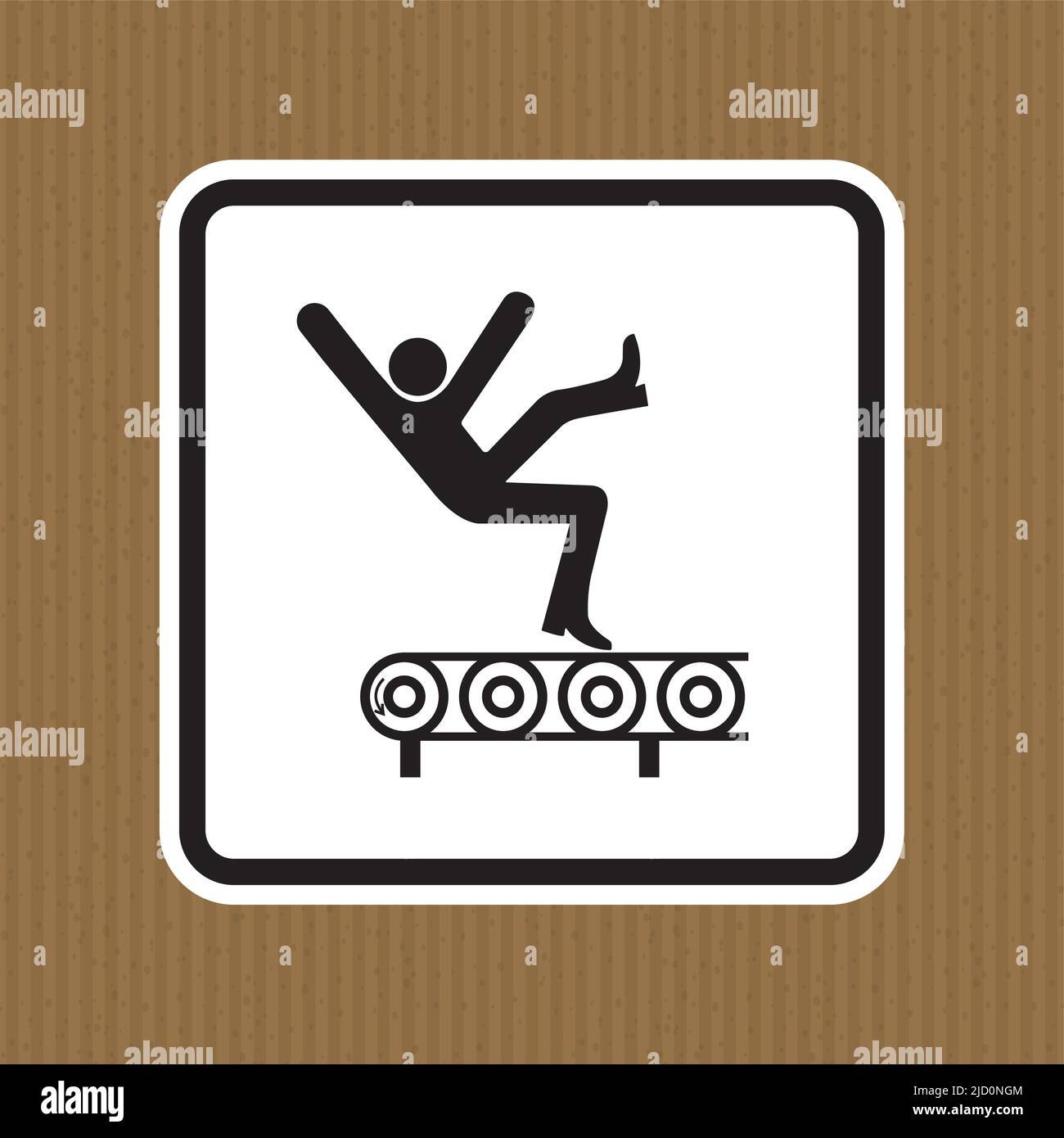 Fall Hazard From Conveyor Symbol Sign Isolate on White Background ...