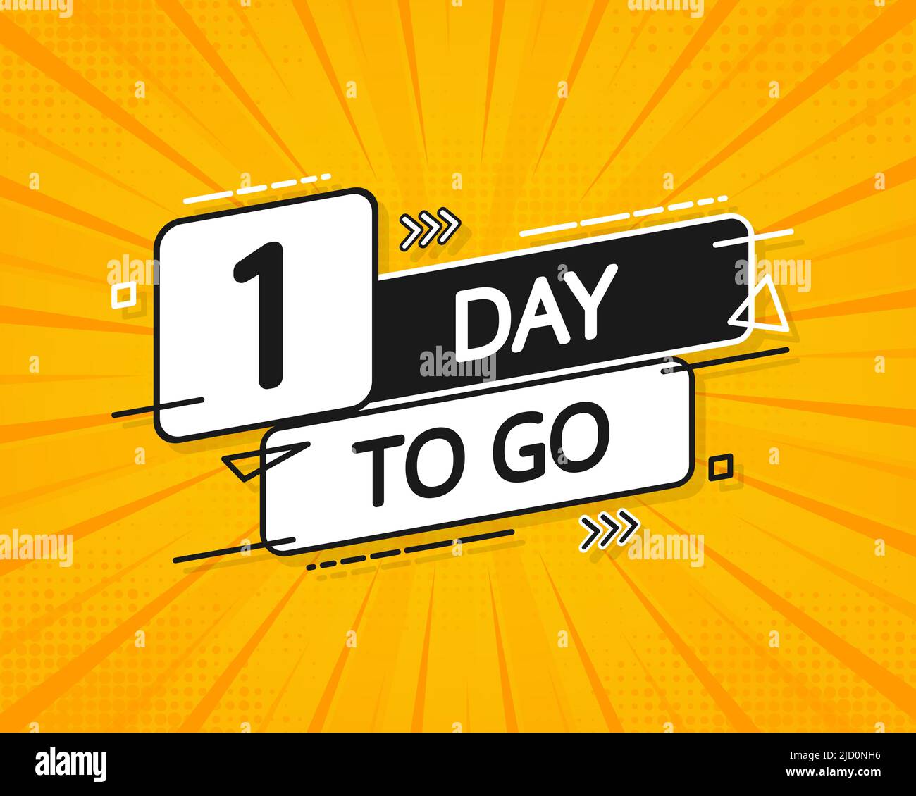 1 Days to go poster in flat style. Vector illustration for any purpose ...