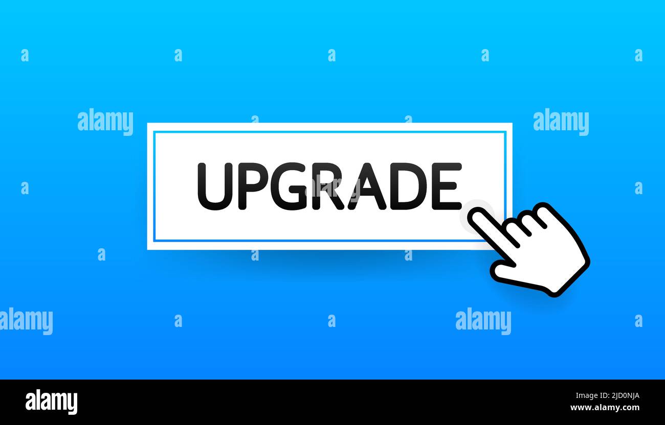 Upgrade blue label on white background. Blue banner. Vector ...