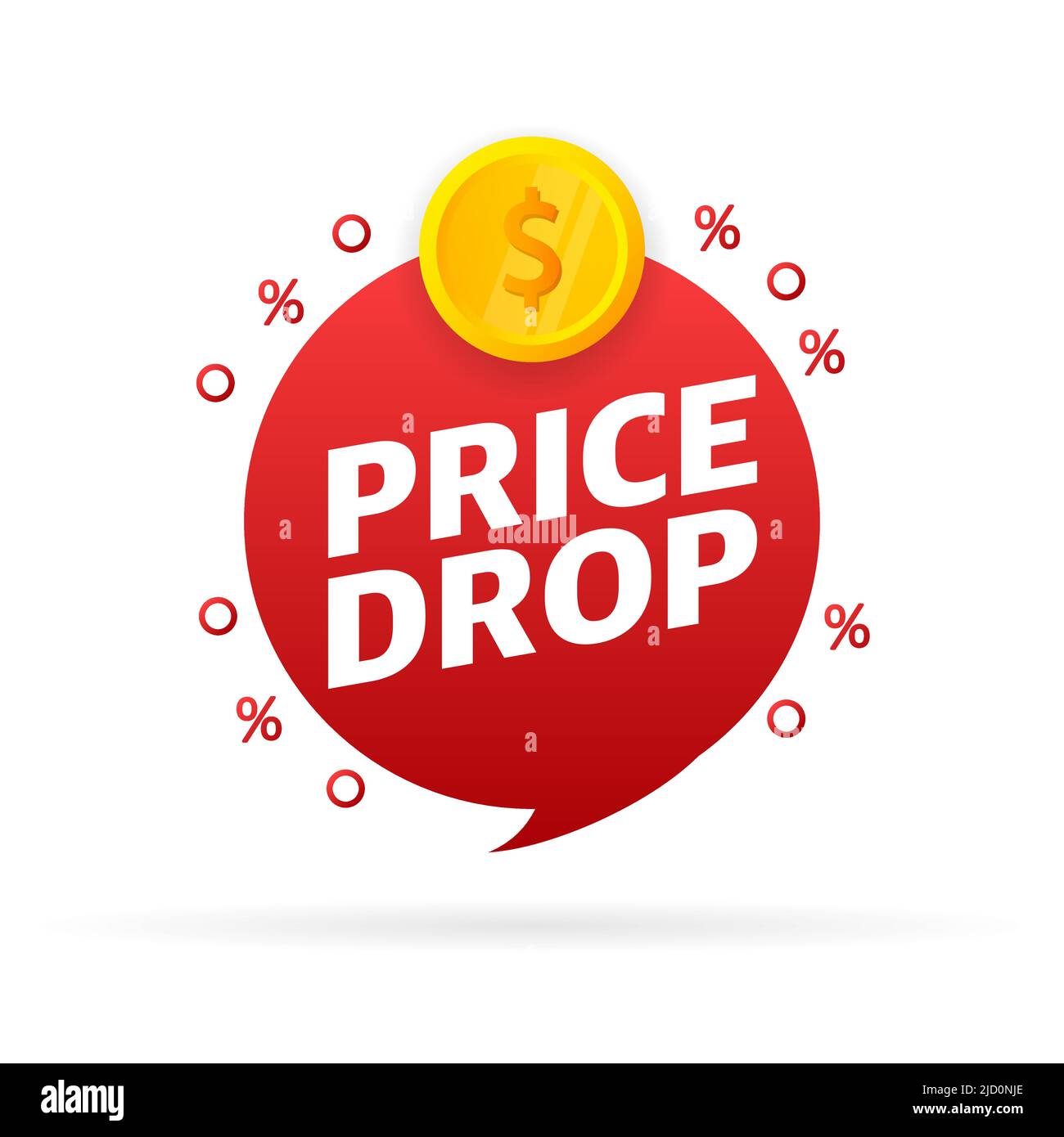 Advertising with yellow price drop for banner design. Vector background ...
