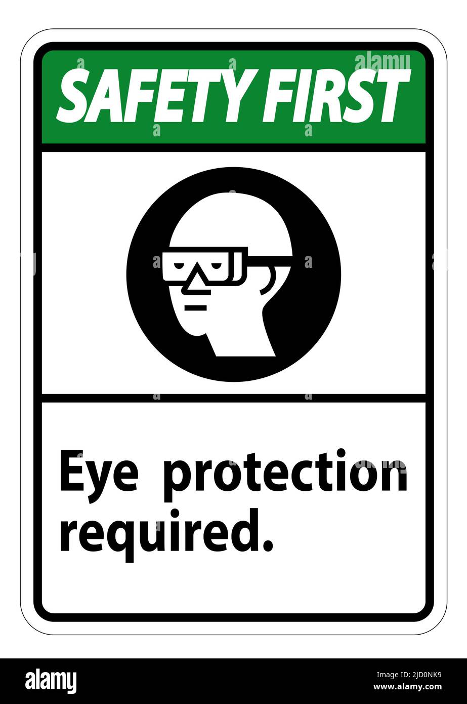 Safety First Sign Eye Protection Required Symbol Isolate on White ...