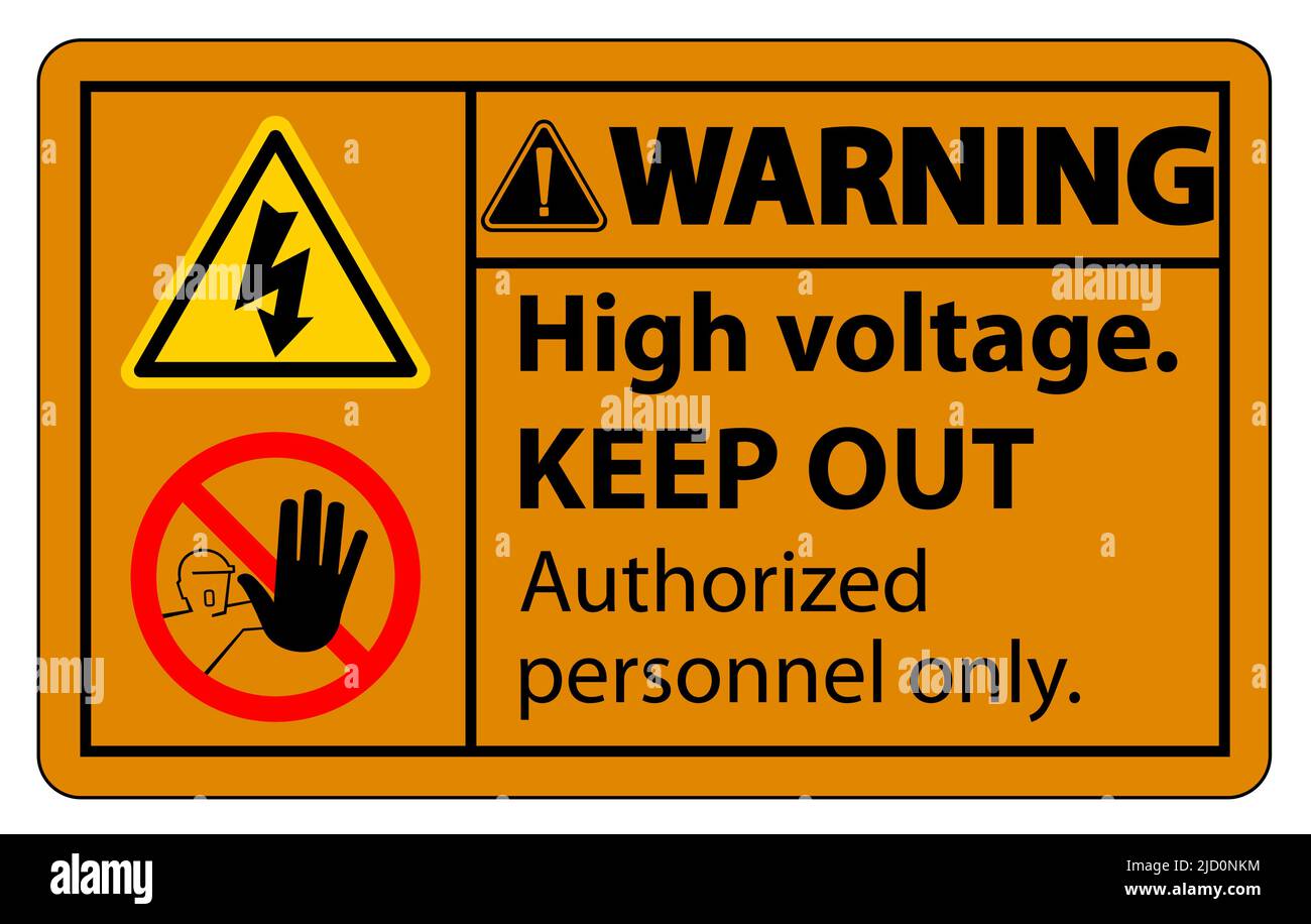 Warning High Voltage Keep Out Sign Isolate On White Background,Vector ...