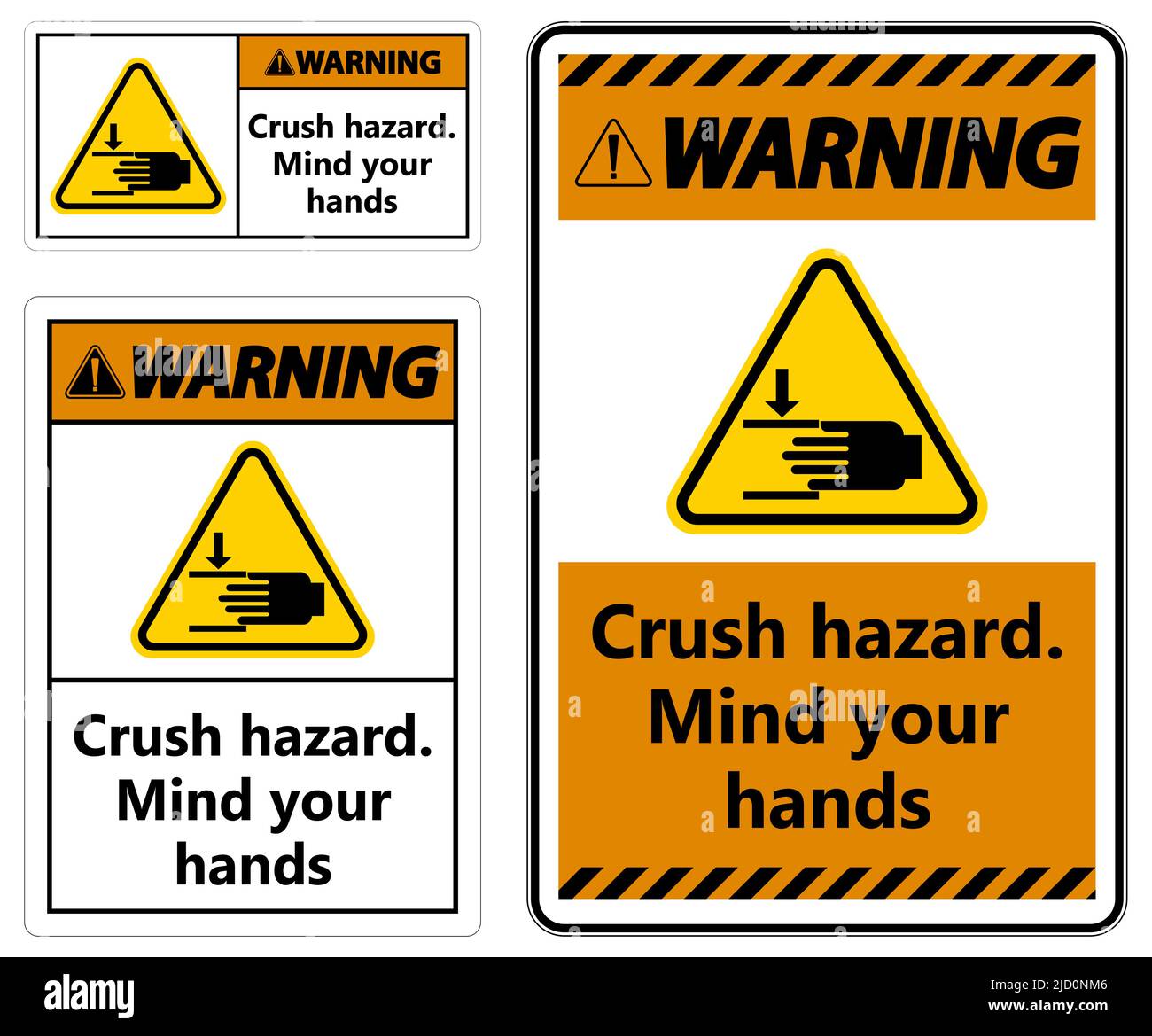 Warning Crush hazard Mind your hands Sign Stock Vector Image & Art - Alamy