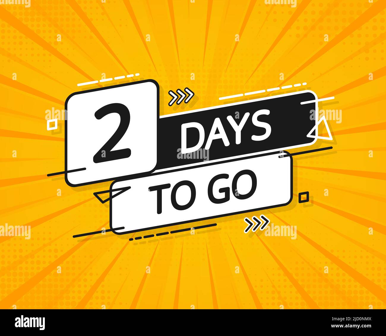 2 Days to go poster in flat style. Vector illustration for any purpose ...