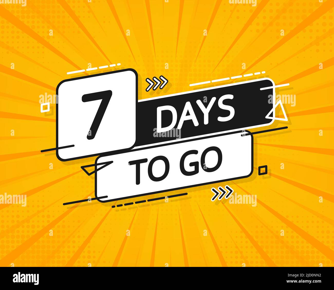 7 Days to go poster in flat style. Vector illustration for any purpose ...