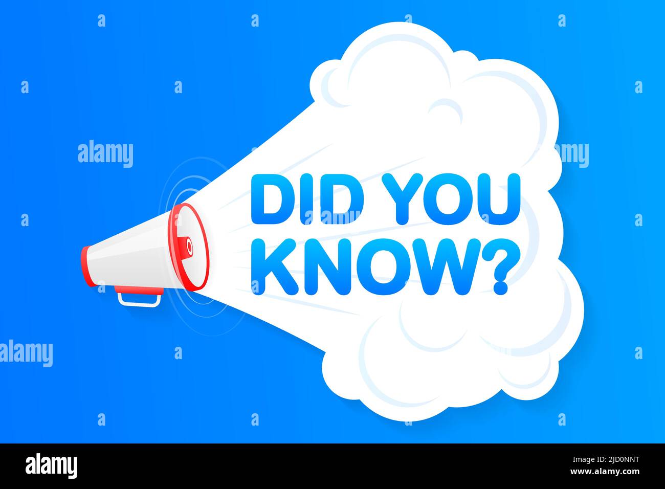Megaphone blue banner with Did you know sign. Vector illustration Stock ...