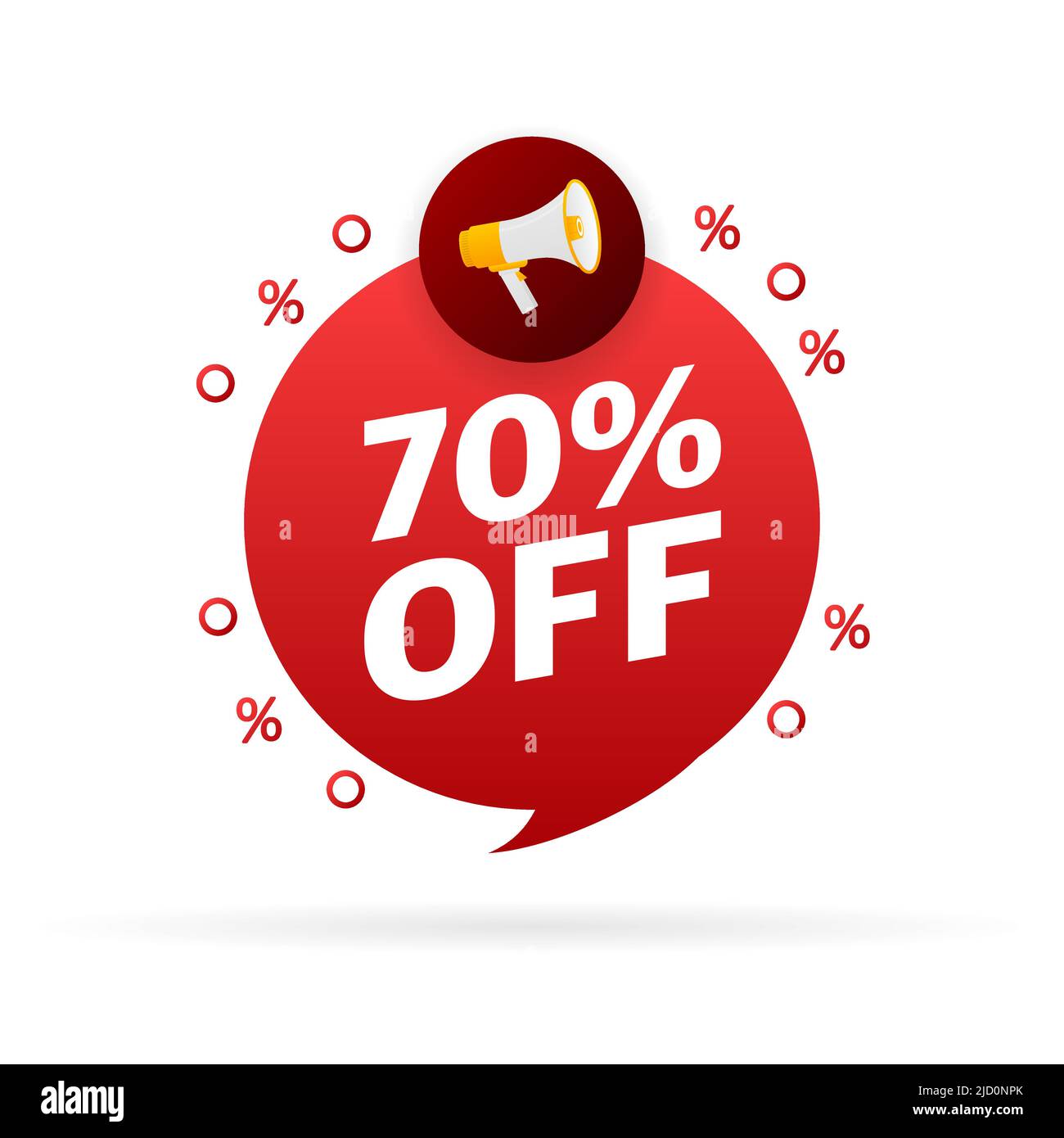 Trendy flat advertising with 70 percent discount flat badge for promo ...