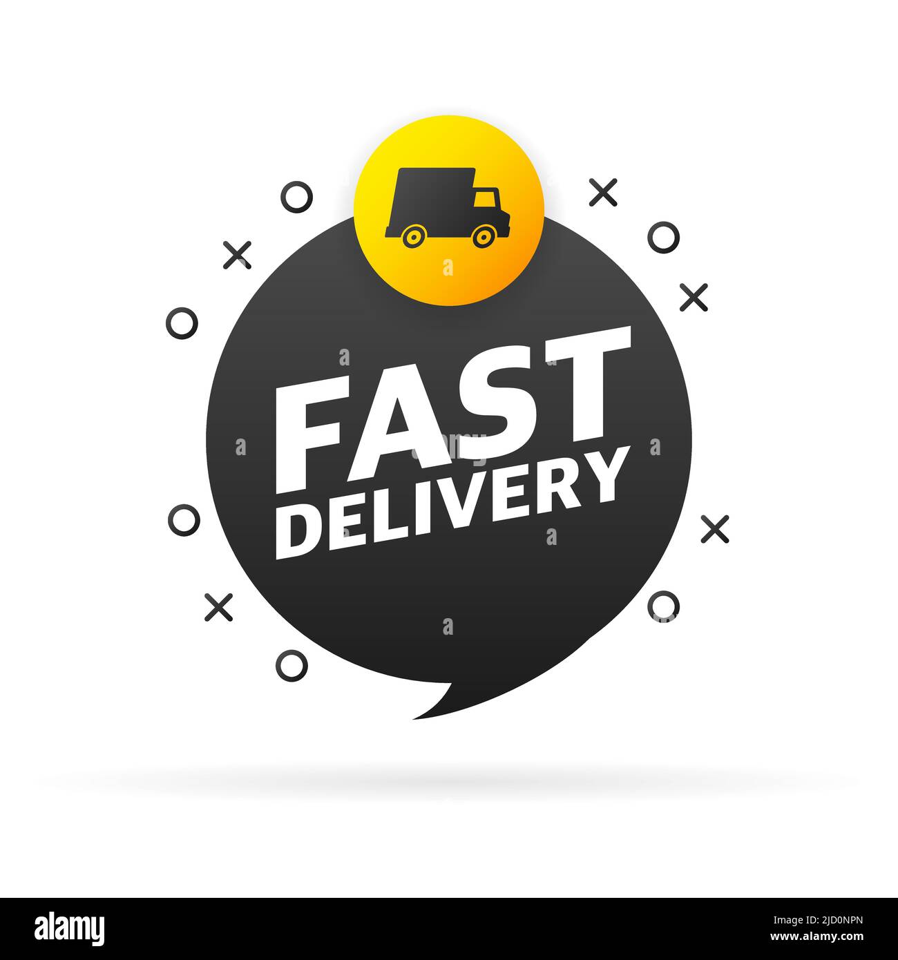 Fast delivery service badge. Fast time delivery order with stopwatch on ...