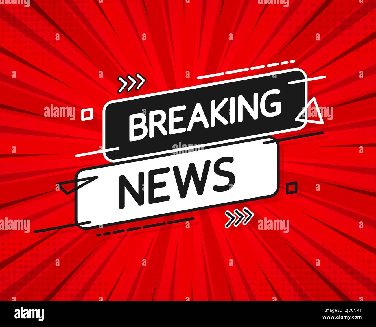 Breaking news flat red illustration. Vector in flat design style ...