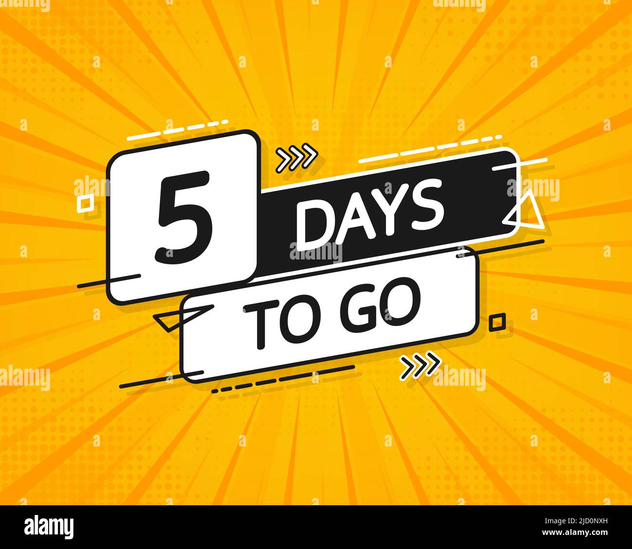 5 Days to go poster in flat style. Vector illustration for any purpose ...