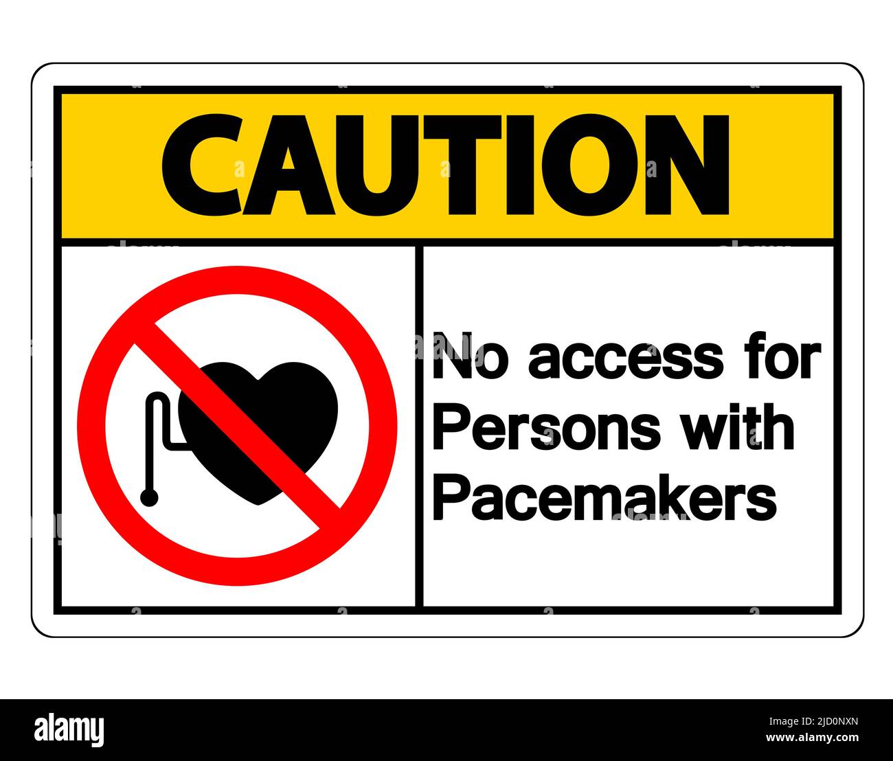 No Access For Persons With Pacemaker Symbol Sign On White Background ...