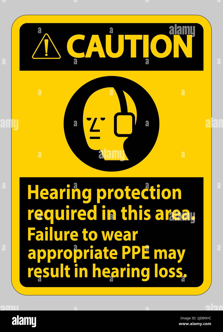Caution Hearing Protection Caution Door Sign Hearing Protection