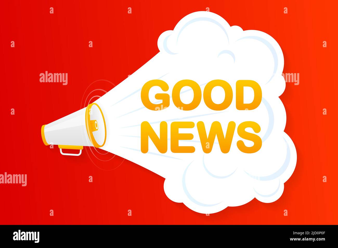 Megaphone blue banner with good news sign. Vector illustration Stock ...