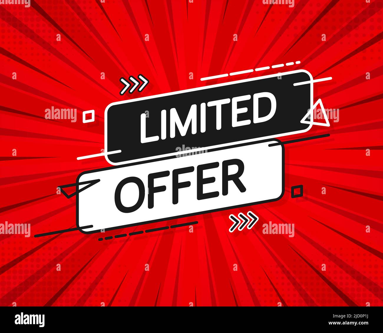Limited offer service badge. Limited time banner on red background ...