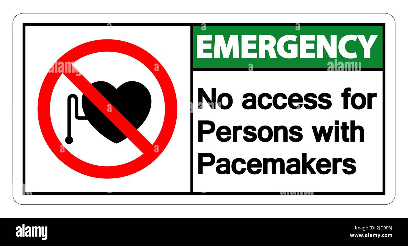 Emergency No Access For Persons With Pacemaker Symbol Sign Isolate On ...