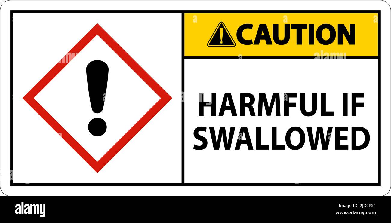 Caution Harmful If Swallowed GHS Sign On White Background Stock Vector ...