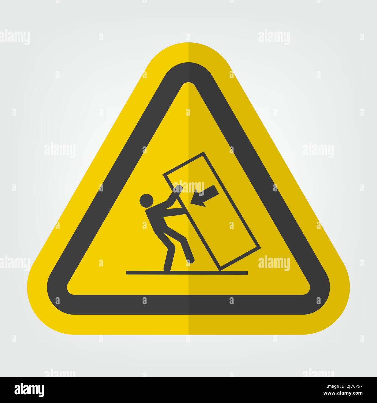 Body Crush Tip over Hazard Symbol Sign Isolate On White Background ...